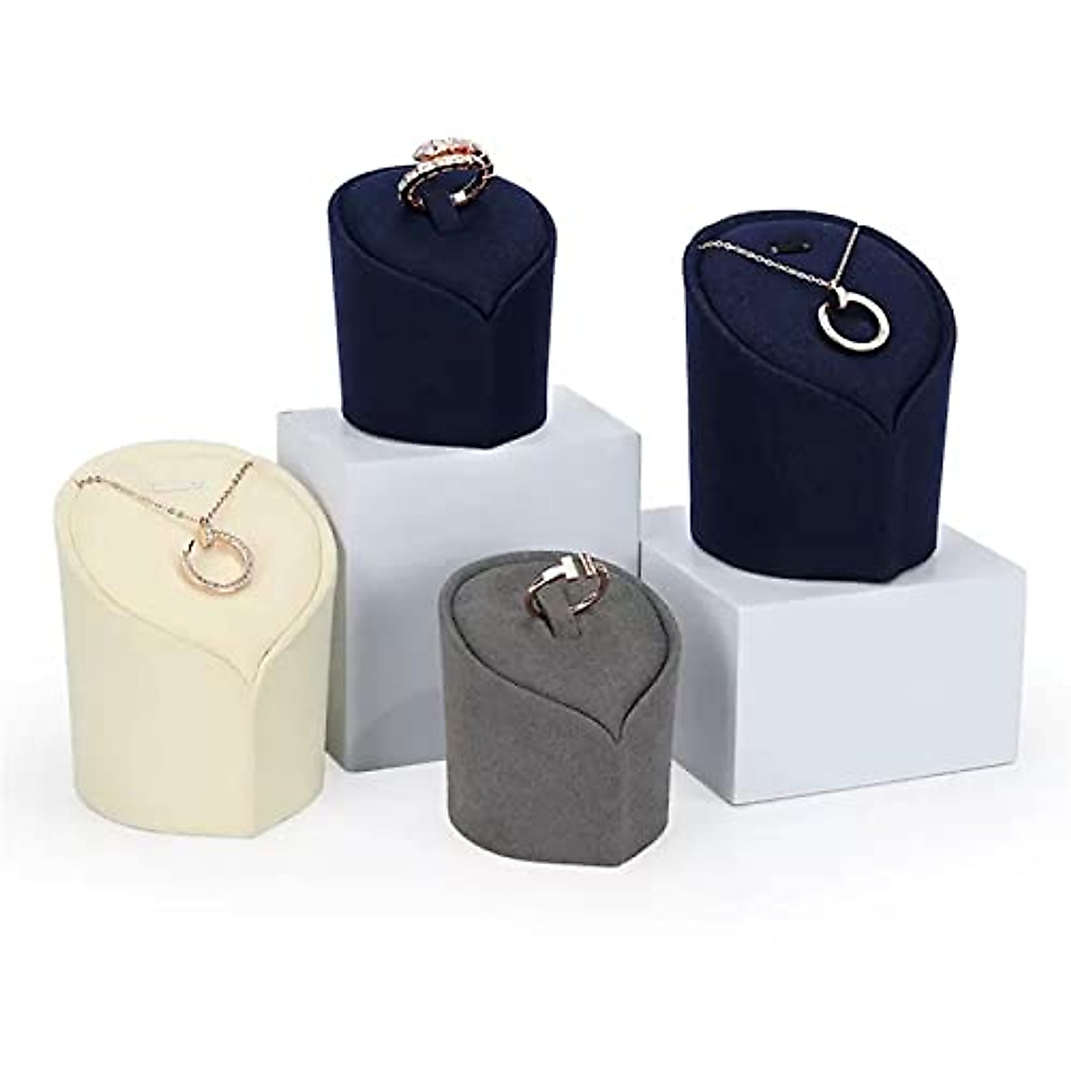 GRFIT Jewelry Rack Ring Display Stand Round Showcase Jewelry Organizer Holder for Rings Trade Show Countertop Ring Bearer for Women Jewelry Stand Holder (Color : B)