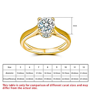 Beyond Brilliance 1.00 Carat Diamond,Prong set Engagement Ring In 14K Yellow Gold. (I-J, I2-I3) Natural Diamond Engagement Ring For Women, Gift Box Included