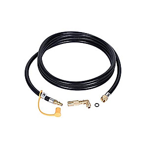 GasSaf 12 FT RV Quick Connect Propane Hose - 1/4" Quick Connect Extension Hose with Propane Elbow Adapter for Blackstone 17"/22" Griddle