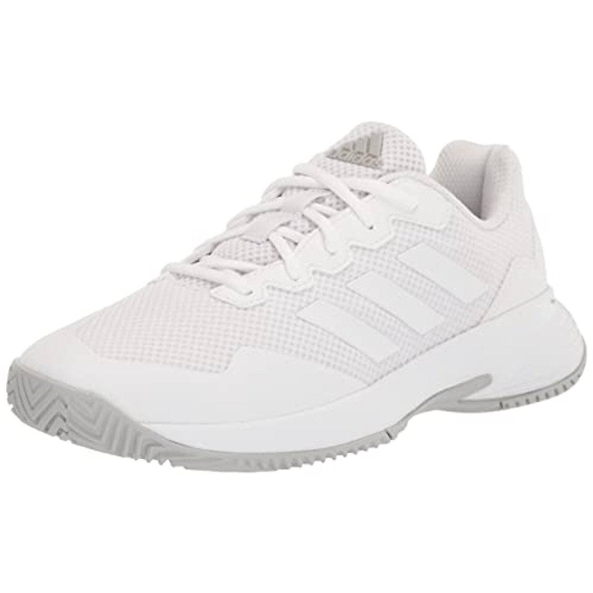 adidas womens Gamecourt 2 Tennis Shoe, White/White/Grey, 7.5 US
