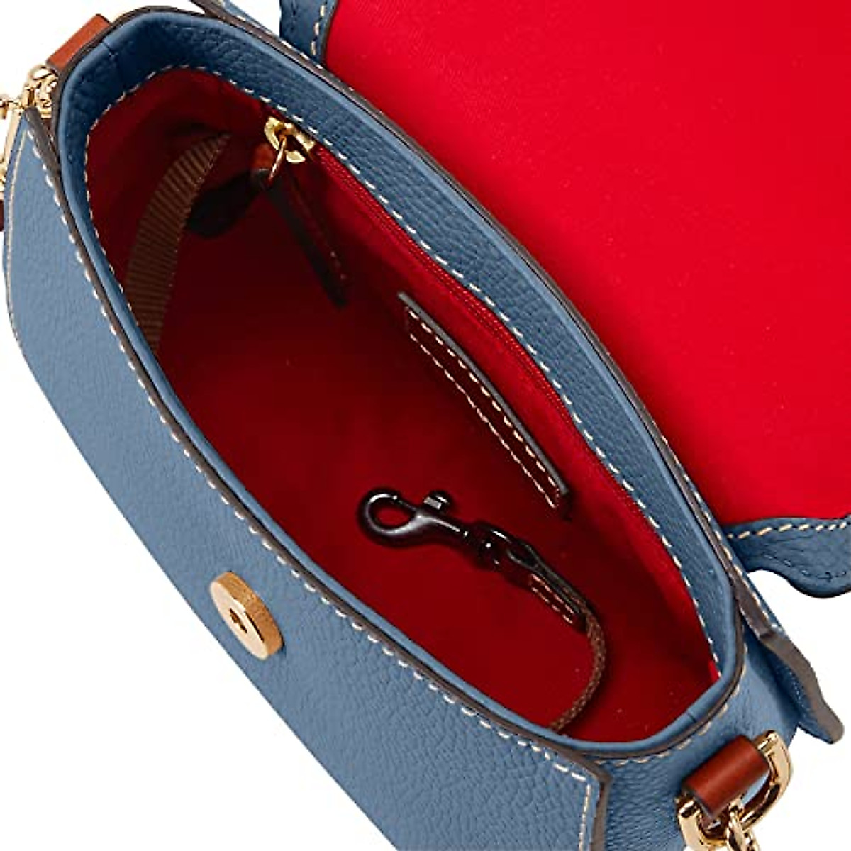 Dooney & Bourke Handbag, Pebble Grain Saddle Bag Crossbody - Blue