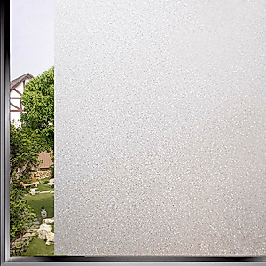 Aibily Privacy Adhesive Window Film, Frosted Glass Sticker for Bathroom/Kitchen/Home, Etched Glass Vinyl Film for Heat Control/Glare Blocking