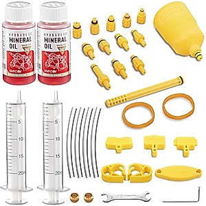 Bike Brake Bleed Kit, Bicycle Bleeder Hydraulic Disc Brake Bleed Kit Tool for SHIMANO, TEKTRO Hydraulic Disc Brakes, Including High Performance Mineral Brake Fluid
