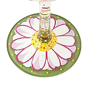 Enesco Oops I Daisied Wine Glass, Multicolor