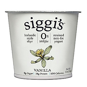Siggis Non Fat Vanilla Yogurt, 5.3 Ounce (Pack of 12)
