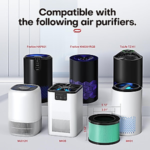 2 Pack MK01 MK06 TZ-K1 Air Filter Replacement Compatible with AROEVE MK01 MK06 MG01JH, MJ012H, ToLife TZ-K1, FreAire HAP601 KN6391RGB Air Purifier, 4-in-1 High-Efficiency H13 HEPA, Pet Dander Version