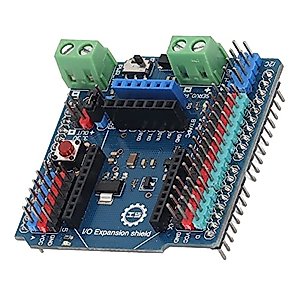 Sensor Expansion Board, 14 Digital 6 Analog Ports Practical 3P Sensor Expansion Module Communication Storage Interface Support External Power Supply for DIY