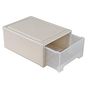 Udotry 4 Packs 18 Quart Plastic Stacking Storage Drawers, Large Stackable Drawer Unit