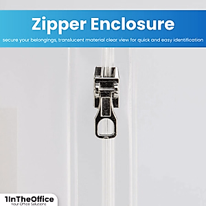 1InTheOffice Clear Pencil Pouch, Pencil Pouch for 3 Ring Binder, Zippered, Vinyl, 8 Pack