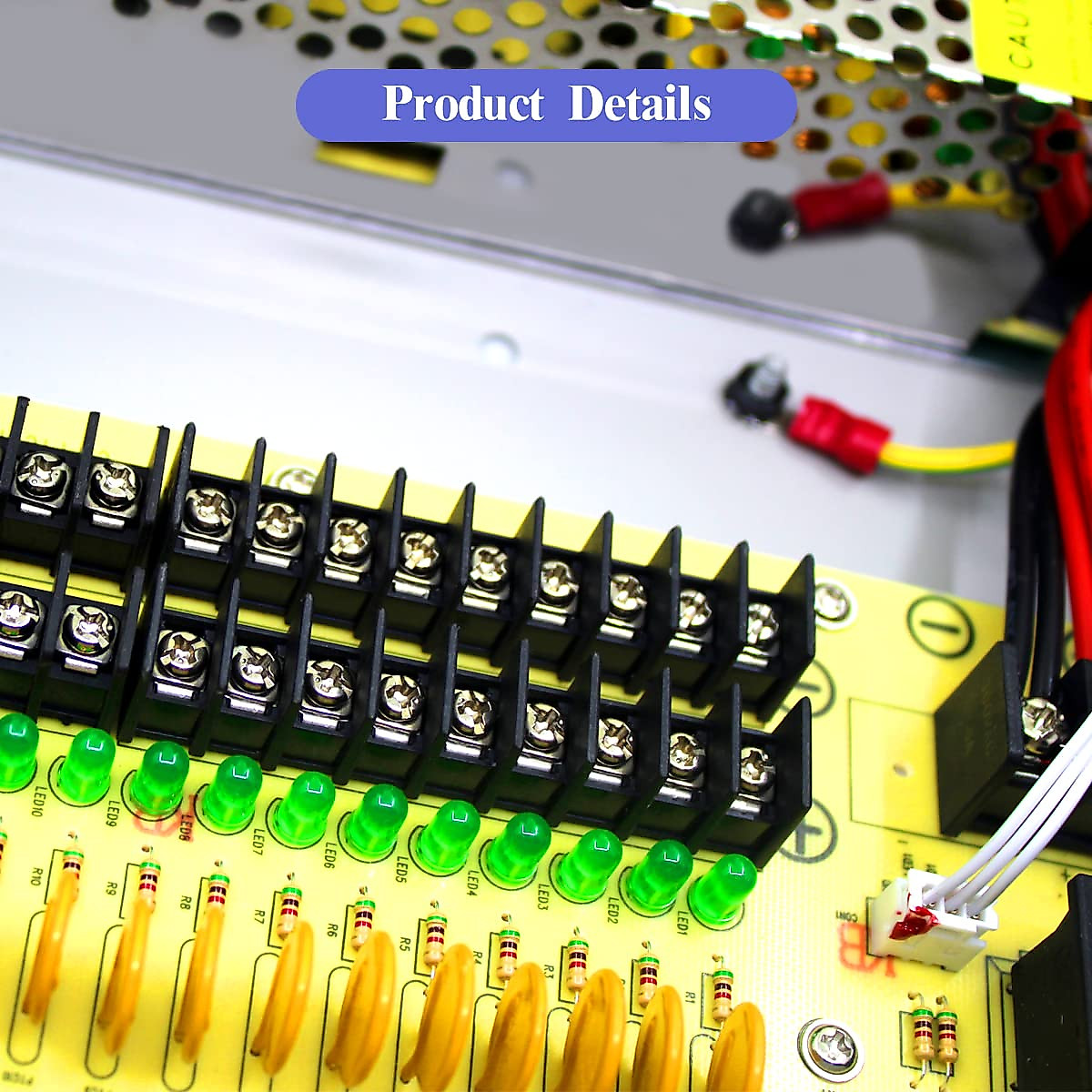 18 Channel 20 Amp Power Supply Box for Security Camera 12V DC AC Plug and Lock for DVRs, IP Cameras, CCTV Camera