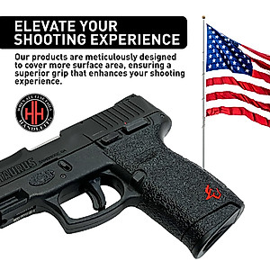 Handleitgrips Gun Grip Tape Compatible with Taurus G2C | Black Textured Rubber Pistol Grip Tape with Red Insert | Gun Accessories | Veteran Owned