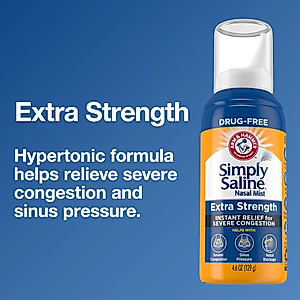 Simply Saline Nasal Mist Extra Strength Severe Congestion 4.6 oz (Pack of 4)