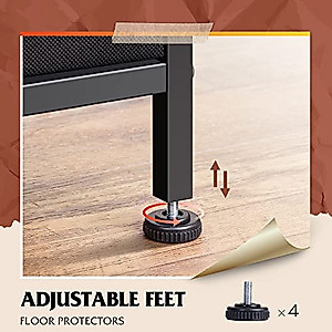 WLIVE Coffee Table with Storage Drawers and Open Shelf, Mid-Century Modern Wood and Metal Cocktail Table for Living Room