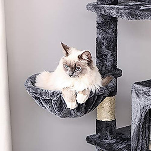 BEWISHOME Cat Tree 66.3 Inch Multi-Level Large Cat Tower with Plush Top Perches, Sisal Scratching Post Cat Play House Kitty Activity Center MMJ14H