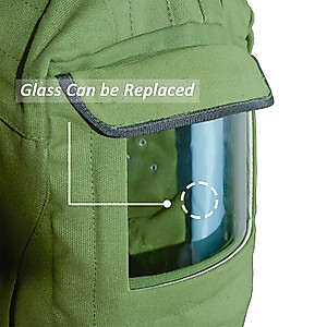 CKLT Sand Blasting Hood Cap, Canvas Shawl Sandblaster Protective Gear Mask Anti-dust Hood for Spraying Sanding Cutting, DIY Painting Woodworking Protection