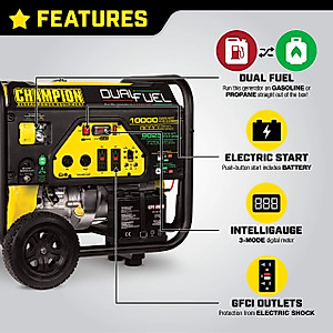 Champion 8000-Watt Dual Fuel Portable Generator with Electric Start