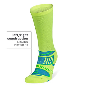 Balega Ultralight Lightweight Performance Crew Athletic Running Socks for Men and Women (1 Pair), Neon Lime, Medium