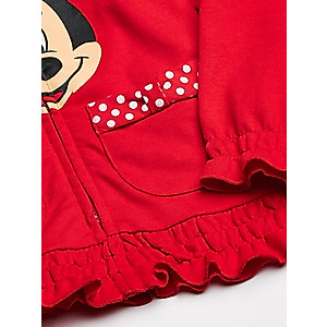 Disney girls Minnie Polka-dot Bow Hoodie Hooded Sweatshirt, Red, 6X-Large US