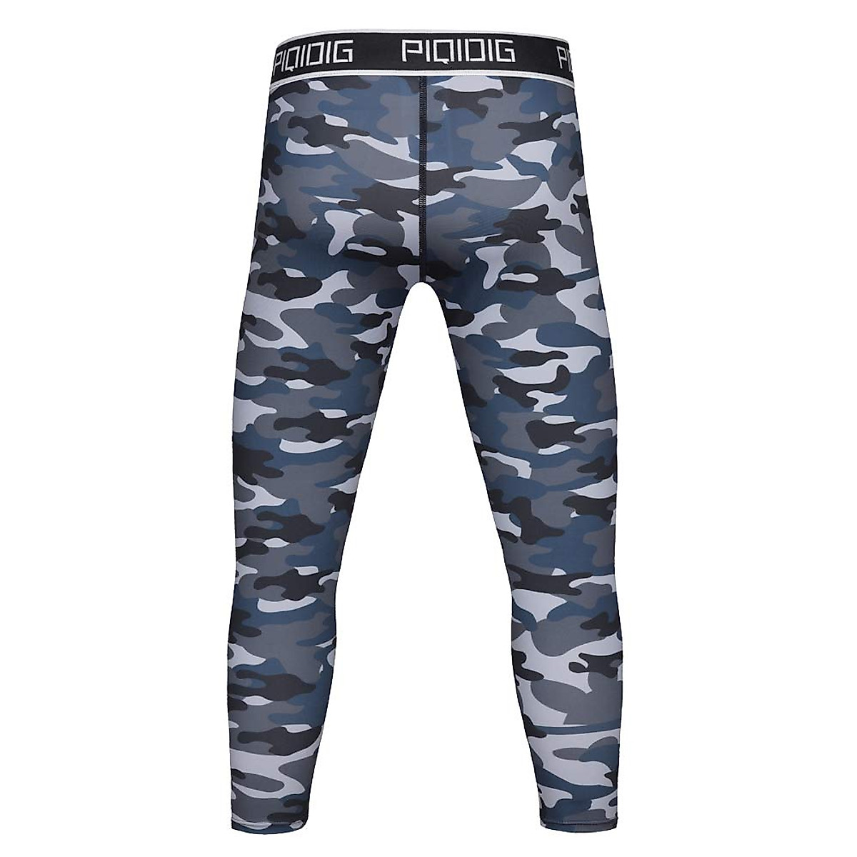 PIQIDIG Youth Boys Compression Pants 3/4 Basketball Tights Sports Capris Leggings (Camo Gray, Medium)