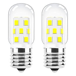 LED Microwave Light Bulb Over Stove Appliance 8206232A 40W Incandescent Equivalent, E17 LED Bulb Dimmable for Refrigerator, Range Hood, 3W 380LM Daylight White 6000K, T7 Intermediate Base, Pack of 2