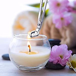 OLAMTAI Candle Wick Trimmer, Candle Wick Cutter Stainless Steel, Candle Wick Clipper Scissor Candle Tool for You to Safely Remove The Cut Wick, controllable The Candle Flame and Cleaner Burn - Silver