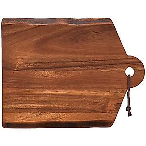 Rachael Ray Pantryware Wood Cutting Board With Handle/ Wood Serving Board With Handle - 14 Inch x 11 Inch, Brown
