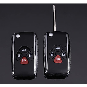 KEMANI Uncut Blade Modify Flip Folding Remote Key Shell Refit for Toyota Camry Avalon Corolla Matrix RAV4 Venza Keylless Fob Case 4 Button No Chips