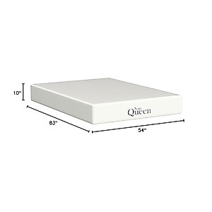 NapQueen 10 Inch Full Size Mattress, Bamboo Charcoal Memory Foam Mattress, Bed in a Box, White