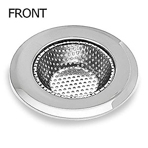 Iafand 2 Pack Stainless Steel Kitchen Sink Strainer Drain Plug Filter Strainer With Large Wide Rim 4.5" for Kitchen (4.5inch)