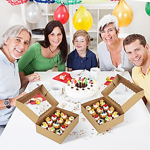 Tcoivs 15-Set Cupcake Boxes Hold 12 Standard Cupcakes, Cupcake Containers with Windows and Inserts, Brown Cupcake Carrier, Food Grade Kraft Cupcake Holders