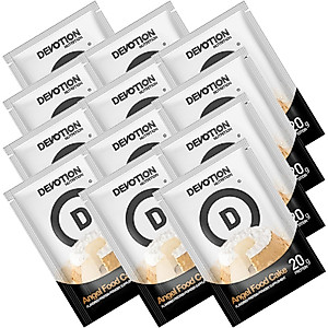 Devotion Nutrition Protein Powder Blend | Gluten Free, Keto Friendly, No Added Sugars | 1g MCT | 20g Whey & Micellar Protein | 12 Single Serving Packets (Angel Food Cake)