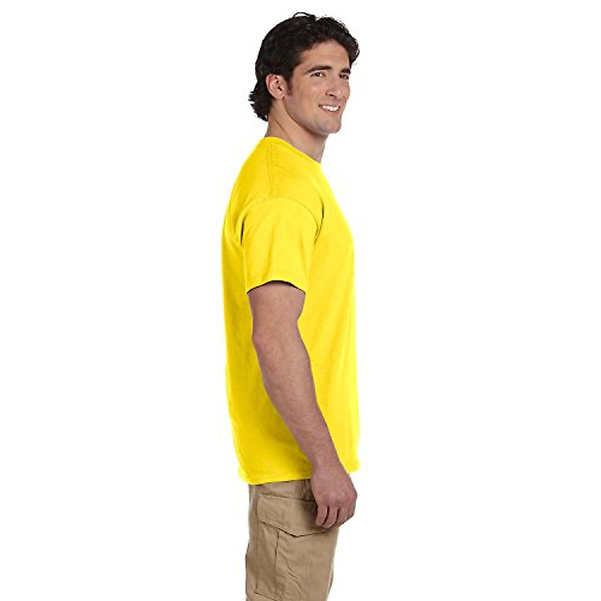 Fruit of the Loom mens 5 oz. 100% Heavy Cotton HD T-Shirt(3931)-YELLOW-XL
