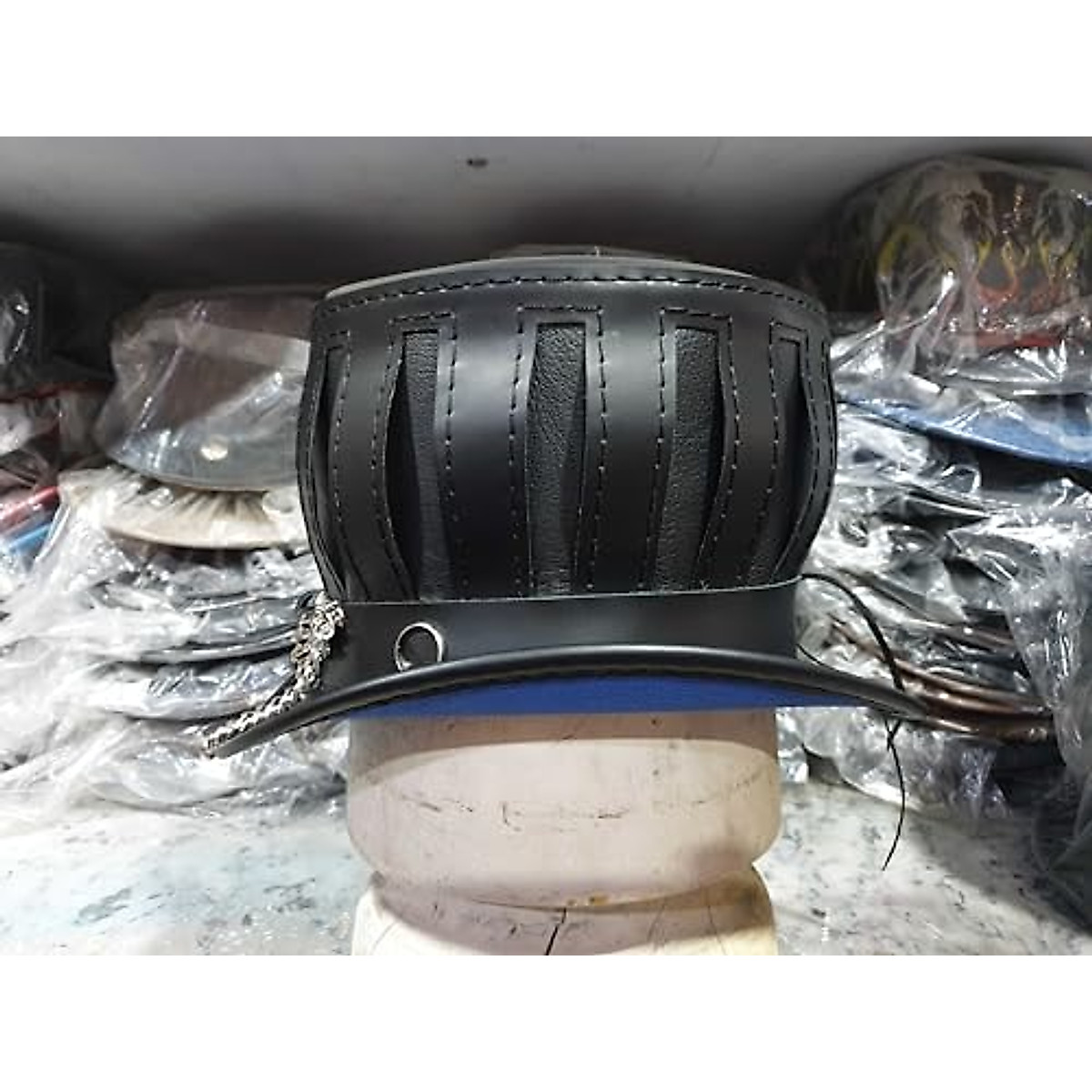 Steampunk Gothic Mad Hatter Leather Top Hat (Leather, XX-Large)