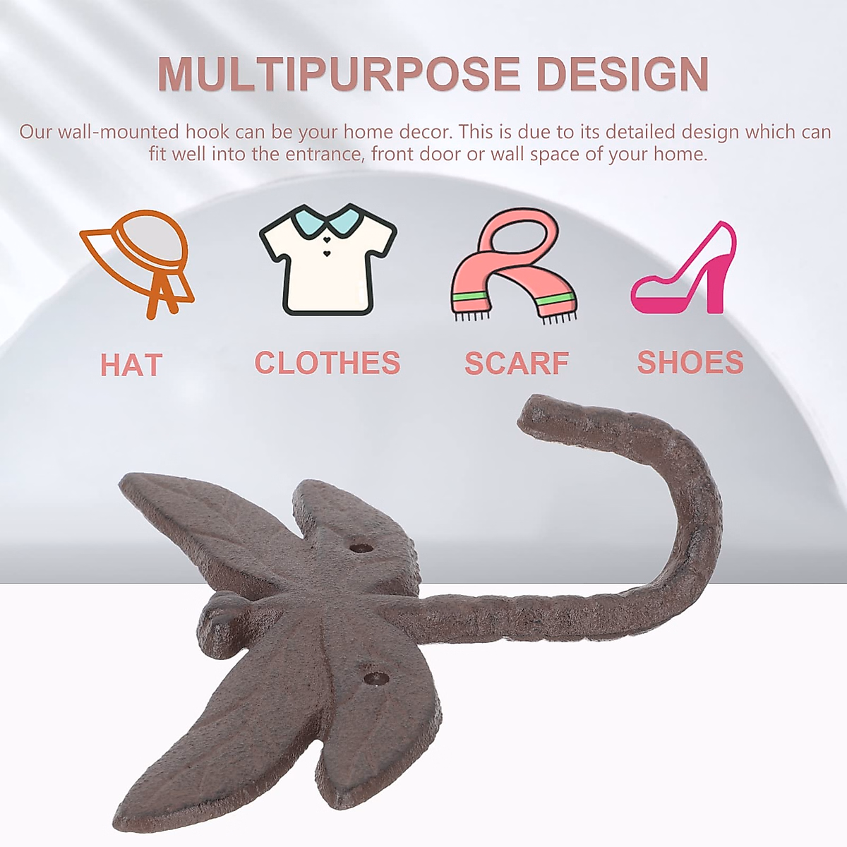 FOMIYES Door Hooks Wall Hook Rack Clothes Hook Wall Mount Hooks Decorative Hooks Hat Hook Wall Decor Towel Storage Hook Hat Hanger Decorative Wall Mounted Hooks Clothes Hanging Hook