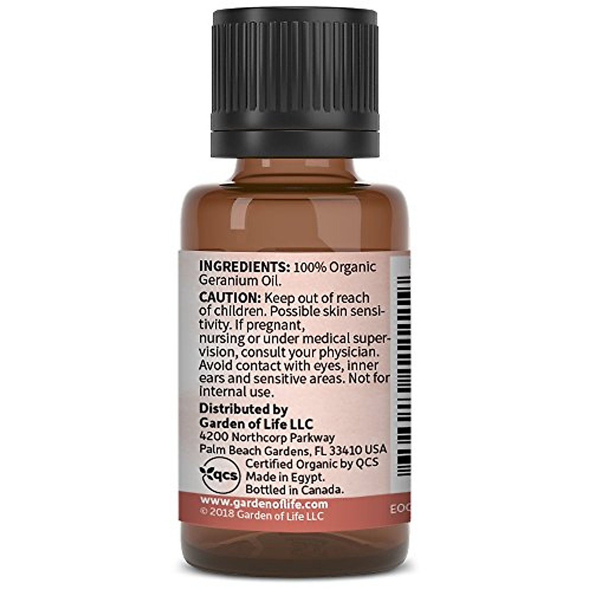 Garden of Life Essential Oil, Geranium 0.5 fl oz (15 mL), 100% USDA Organic & Pure, Clean,Undiluted for Diffuser,Aromatherapy,Meditation - Balance,Relaxation, Calming, Floral,Aromatic (103255)