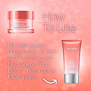 Neutrogena Bright Boost Overnight Recovery Gel Cream with Neoglucosamine, Brightening Nighttime Moisturizer, Oil-Free & Non-Comedogenic, 1.7 oz