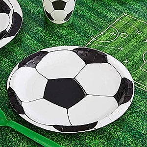 80-Pack Soccer Paper Plates for Sports Themed Birthday Party Supplies (7 in)