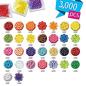 Aquabeads Mega Bead Trunk Refill Pack, Arts & Crafts Bead Refill Kit for Children - Over 3,000 Beads Included