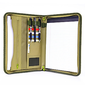 Army OCP Military Notebook Binder with Zippered Padfolio Organizer and Tactical Notebook Cover for A4 Folder, Large OCP Binder Planner for Men - Tactical Binder Organizer Military Binder (A4(Multi))