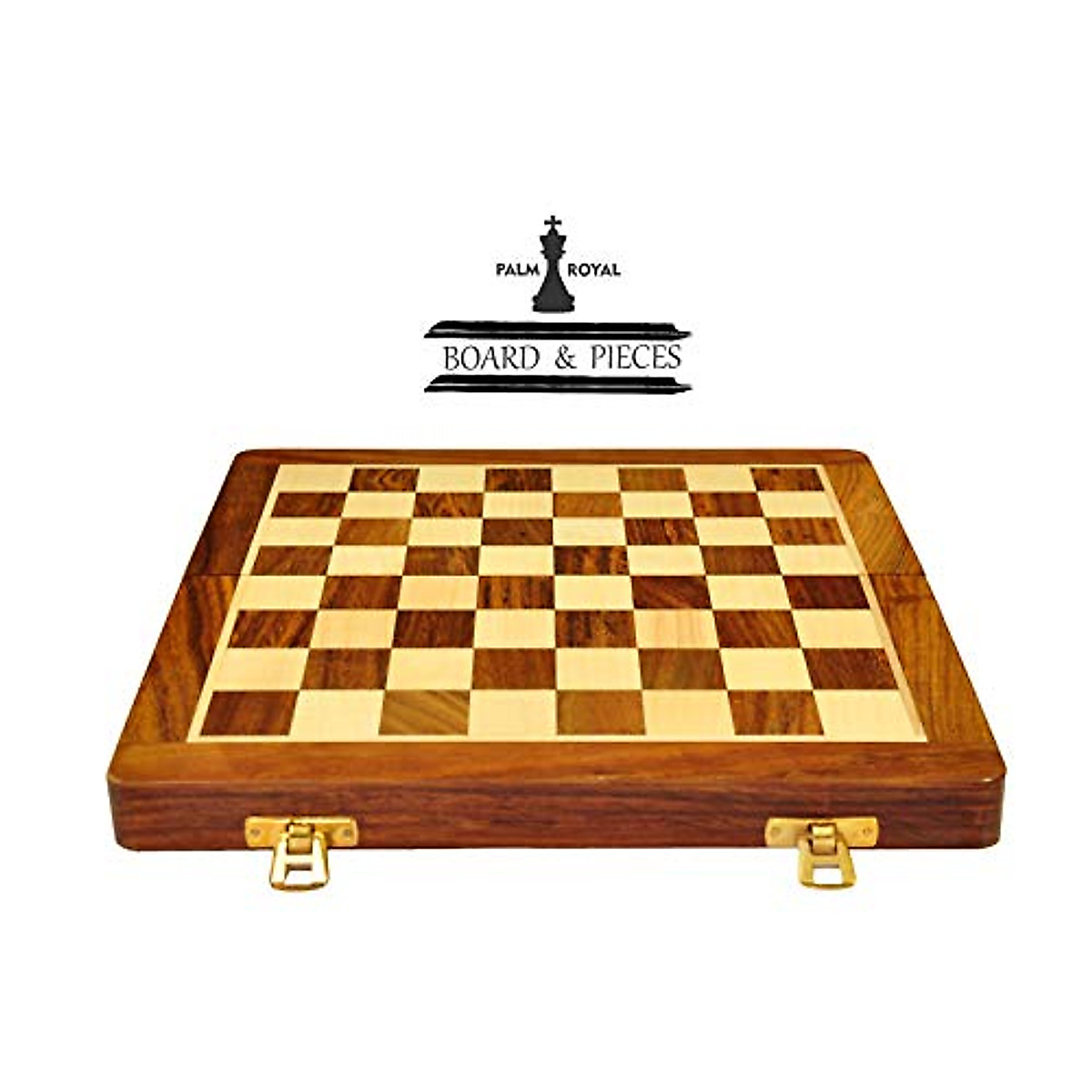 PALM ROYAL HANDICRAFTS Rosewood Magnetic Wooden Chess Set-2 Extra Queens-Folding Board, Handmade Portable Travel Chess Board Game Sets - Chess Set for Kids and Adults(10x10 Inches)
