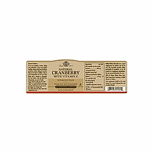 Solgar Natural Cranberry with Vitamin C, 60 Vegetable Capsules - Supports Urinary & Bladder Health - With Vitamin C for Immune Support - Non-GMO, Vegan, Gluten Free, Dairy Free, Kosher - 60 Servings