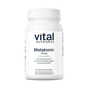 Vital Nutrients Melatonin 20mg | Vegan | Sleep Supplement to Support the Body's Natural Sleep Cycle* | Gluten, Dairy, Soy Free | 60 Capsules