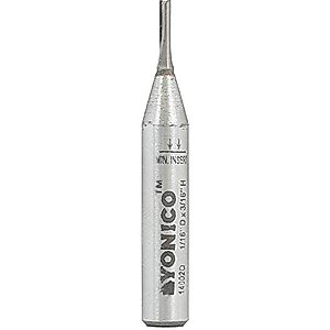 YONICO Router Bits Straight Bit Solid Carbide Insert 1/16-Inch Diameter 1/4-Inch Shank 14002q