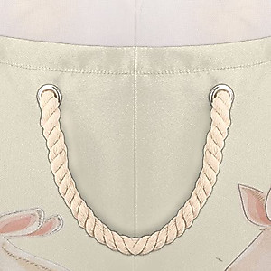 Happy Easter Funny Rabbits (7) Large Round Baskets for Storage Laundry Baskets with Handles Blanket Storage Basket for Bathroom Shelves Bins for Organizing Nursery Hamper Girl Boy