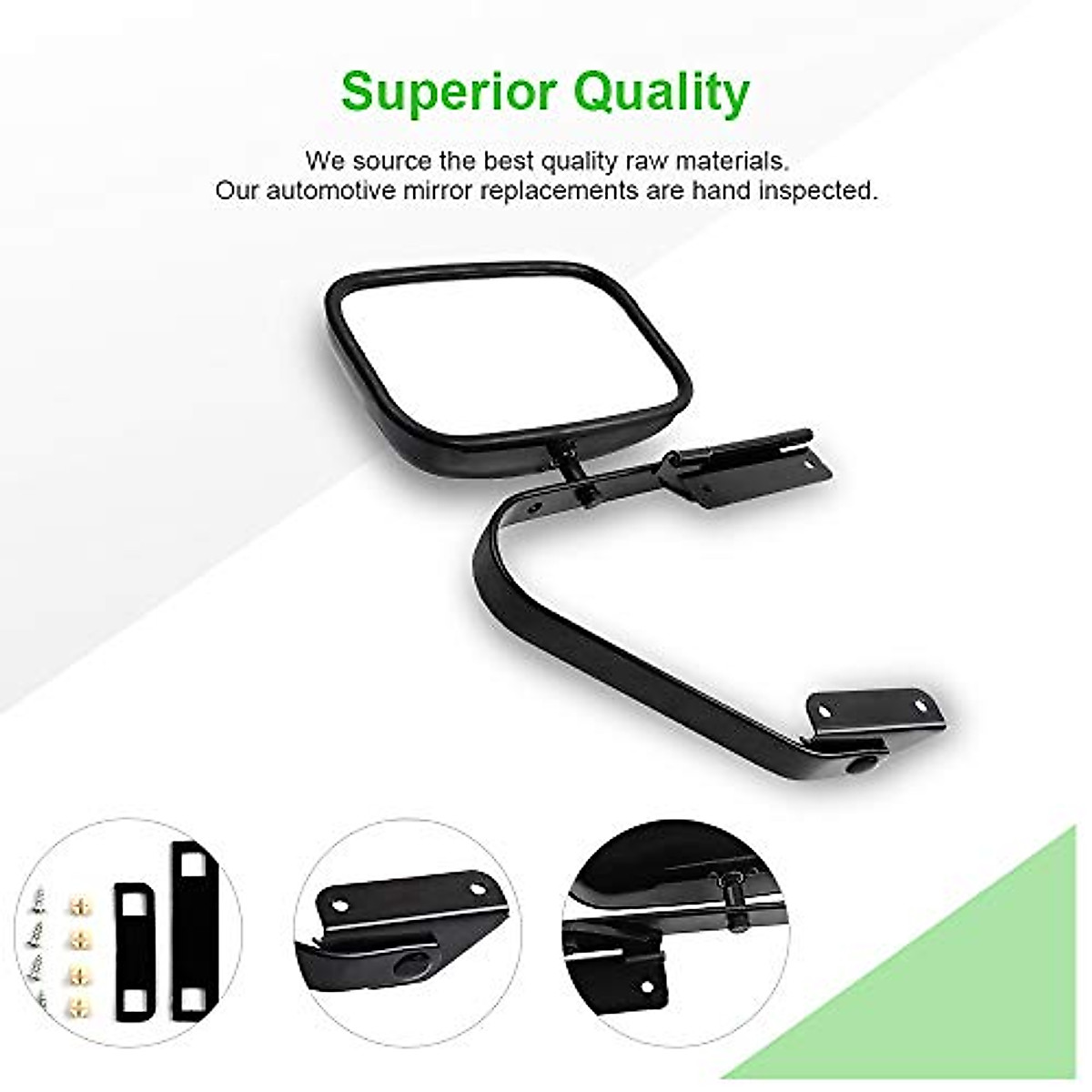 SCITOO Side View Mirrors fit for 1980-1996 for Ford F150 F250 F350 F450 Ranger Bronco Explorer Truck Pickup Towing Mirrors Pair Replacement Mirror Manual Fold Manual adjustment FO1321106-D42