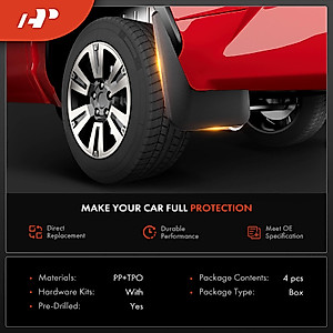 A-Premium Mud Flaps Splash Guards Mudguards Mudflaps [W/Hardware Accessories] Compatible with Toyota Tacoma 2023-2016, [Doesn't Fit SR], Set of 4PCS, Front and Rear (Driver & Passenger Sides)
