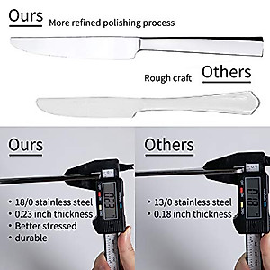 45-Piece Silverware Flatware Cutlery Set Service for 8, Durable 18/0 Stainless Steel Tableware in Ergonomic Design Size and Weight, Dishwasher Safe