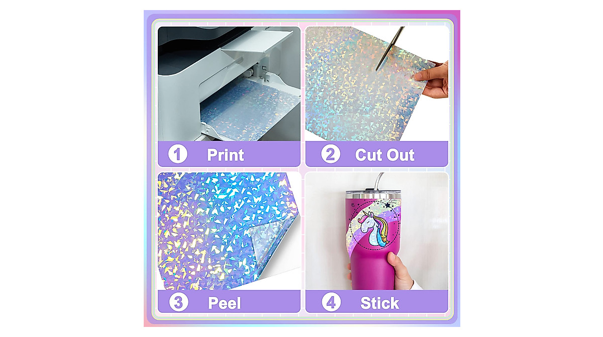 Printable Holographic Sticker Paper - 60 Sheets