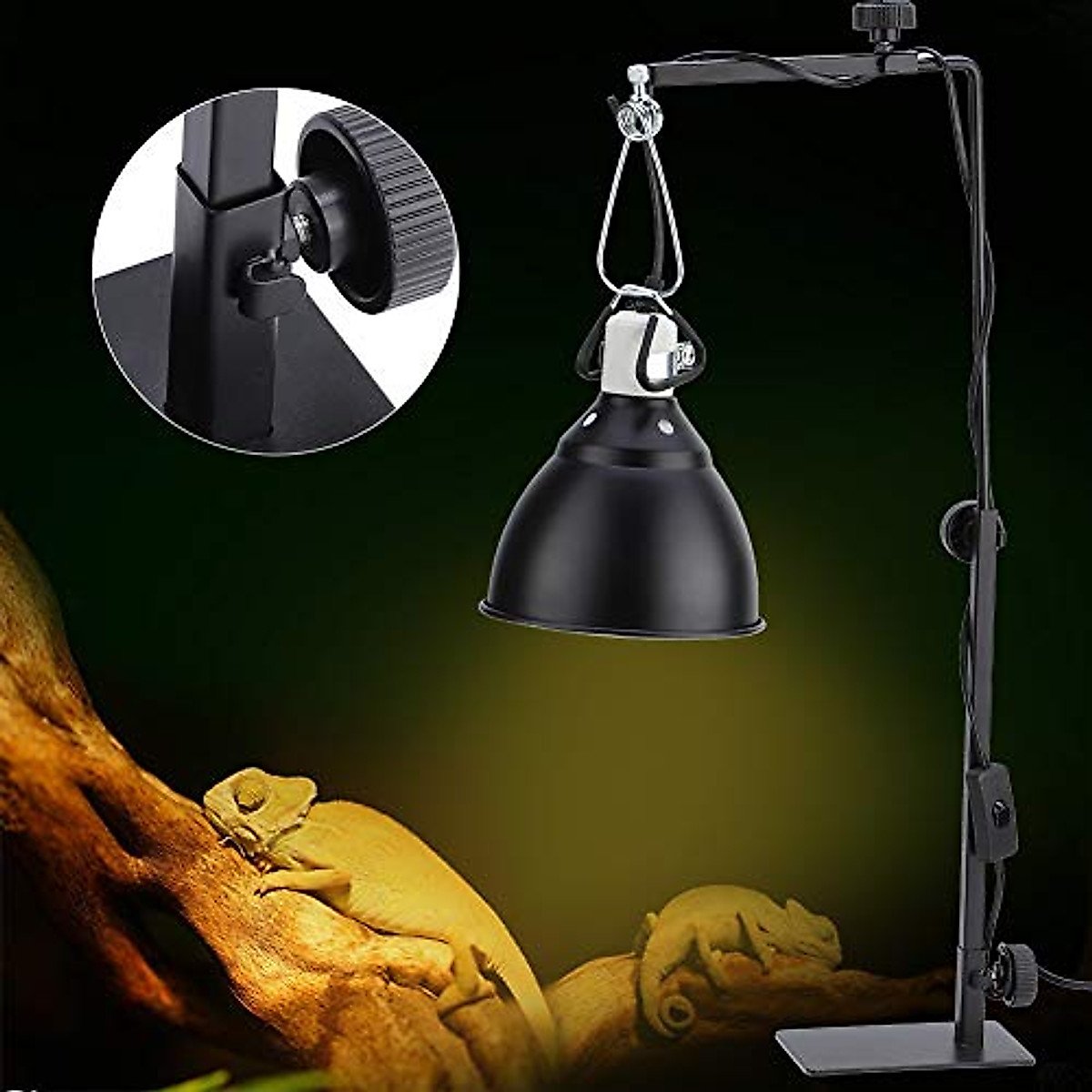 KSTEE Reptile Light Stand, Landing Lamp Stand, Adjustable Landing Light Lamp Stand Bracket for Pet Reptiles Tortoise Centipede Spider