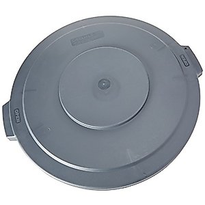 Carlisle FoodService Products 34103323 Bronco Polyethylene Round Lid, 24" Diameter x 2.13" Height, Gray, for 32 Gallon Trash Containers